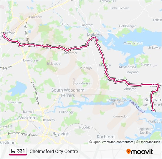 331 Route: Schedules, Stops & Maps - Chelmsford City Centre (Updated)