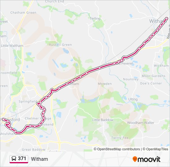 371 Route: Schedules, Stops & Maps - Witham (Updated)