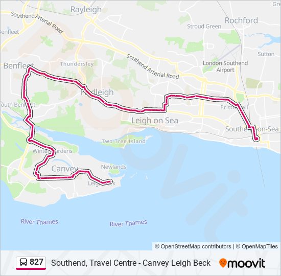 827 Route: Schedules, Stops & Maps - Southend-On-Sea (Updated)