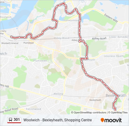 301 Route: Schedules, Stops & Maps - Bexleyheath, Shopping Centre (Updated)
