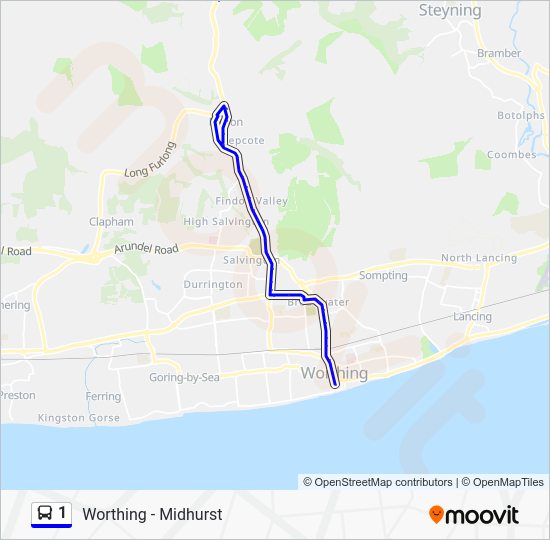 1 Route: Schedules, Stops & Maps - Worthing (Updated)