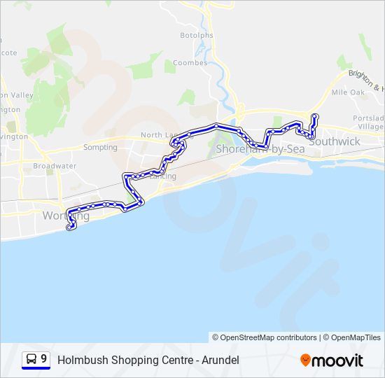 9 Route: Schedules, Stops & Maps - Worthing (Updated)