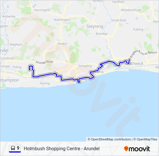 9 Route: Schedules, Stops & Maps - Angmering (Updated)
