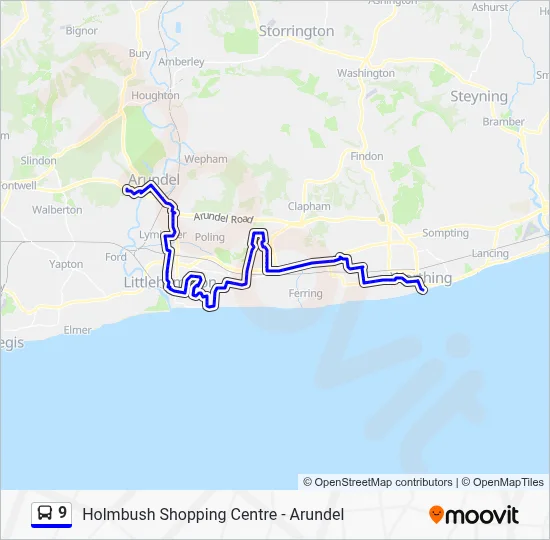 9 Route: Schedules, Stops & Maps - Worthing (Updated)