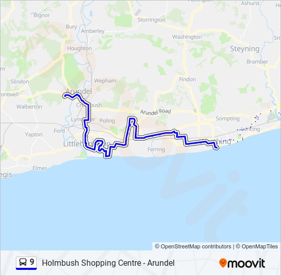 9 Route: Schedules, Stops & Maps - Arundel (Updated)