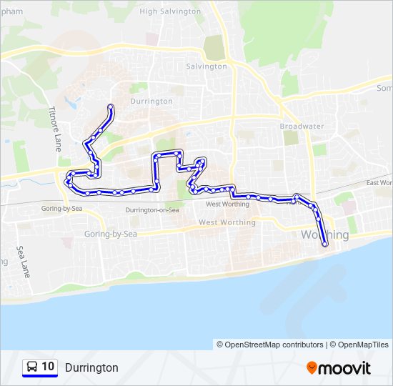 10 Route: Schedules, Stops & Maps - Durrington (Updated)