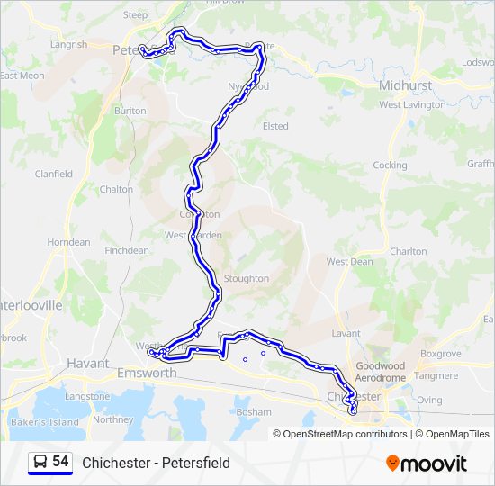 54 Route: Schedules, Stops & Maps - Petersfield (Updated)