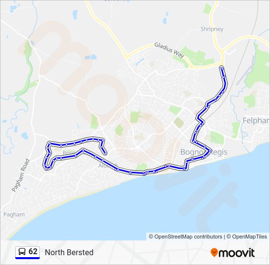 62 Route: Schedules, Stops & Maps - North Bersted (Updated)