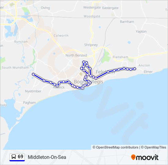 69 Route: Schedules, Stops & Maps - Middleton-On-Sea (Updated)