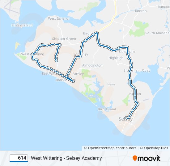614 Route: Schedules, Stops & Maps - Selsey (Updated)
