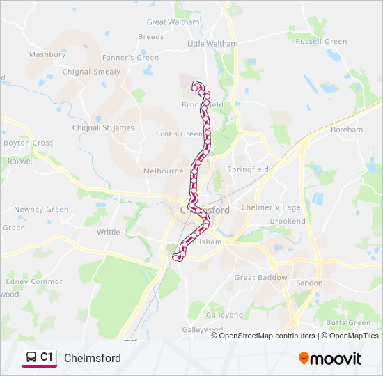 c1 Route: Schedules, Stops & Maps - Chelmsford (Updated)