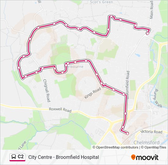 C2 Route: Schedules, Stops & Maps - Chelmsford (Updated)