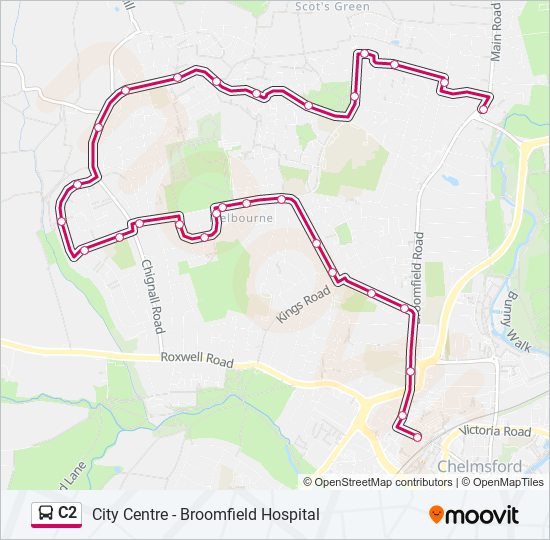 c2 Route: Schedules, Stops & Maps - Chelmsford (Updated)