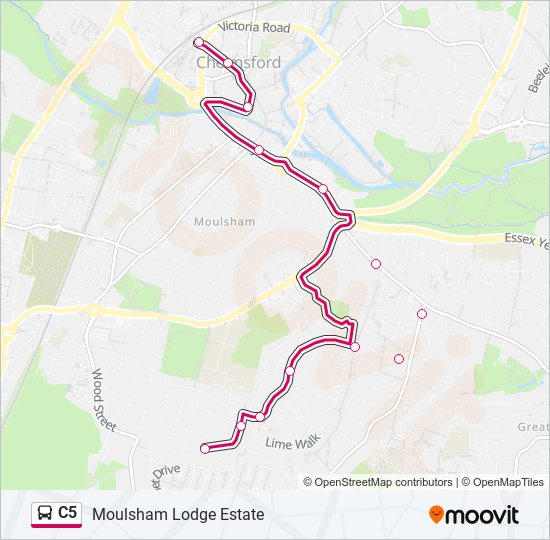 c5 Route: Schedules, Stops & Maps - Moulsham Lodge Estate (Updated)