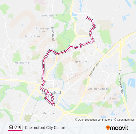 c10 Route: Schedules, Stops & Maps - Chelmsford City Centre (Updated)