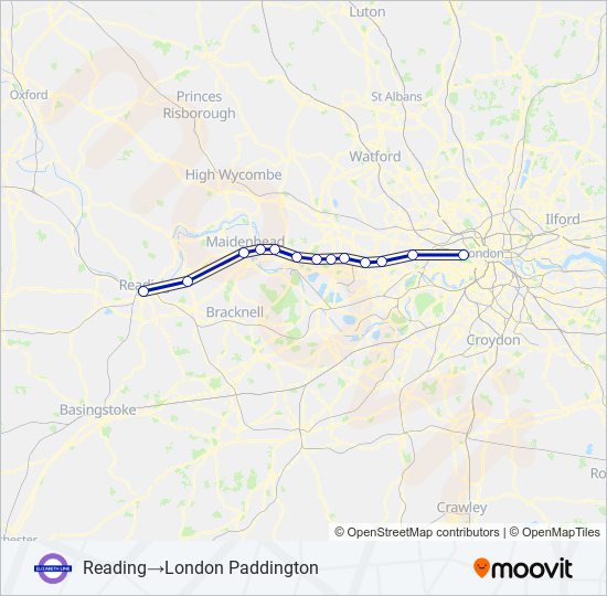 elizabeth Route: Schedules, Stops & Maps - Reading‎→London Paddington ...