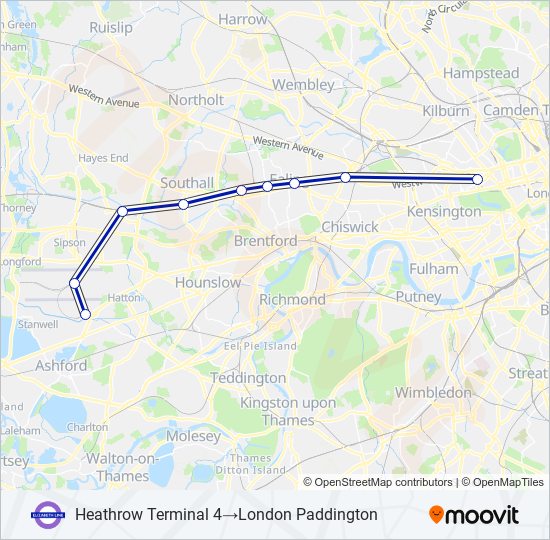 elizabeth Route: Schedules, Stops & Maps - Heathrow Terminal 4‎→London ...