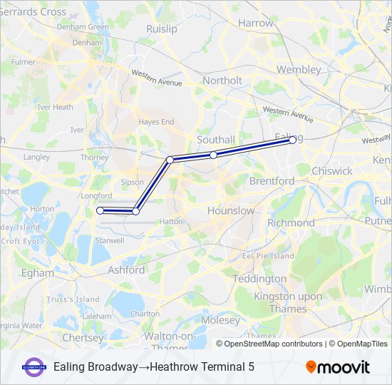 elizabeth Route: Schedules, Stops & Maps - Ealing Broadway‎→Heathrow ...