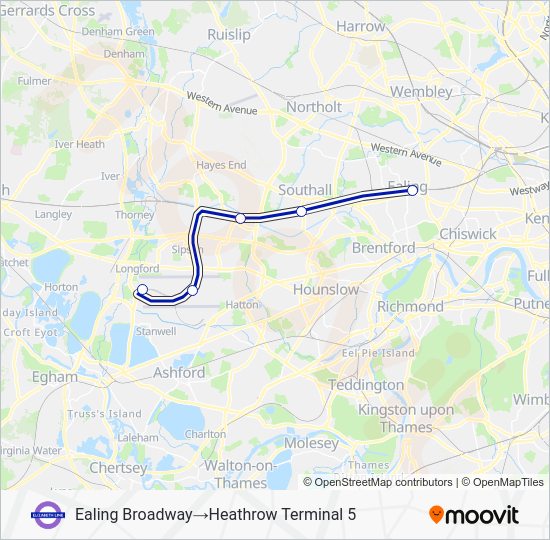 elizabeth Route: Schedules, Stops & Maps - Ealing Broadway‎→Heathrow ...