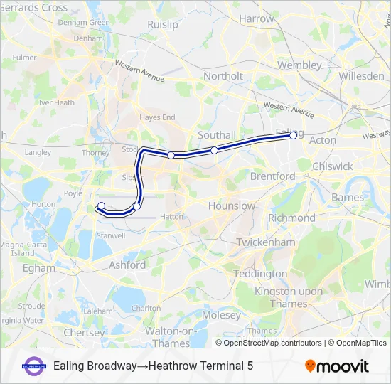 ELIZABETH Route: Schedules, Stops & Maps - Ealing Broadway‎→Heathrow ...