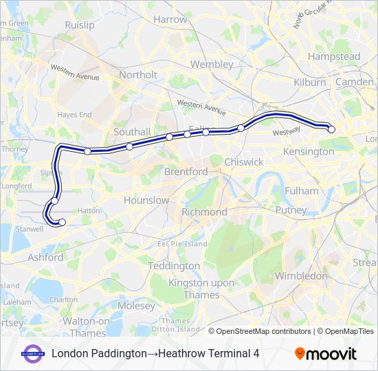 elizabeth Route: Schedules, Stops & Maps - London Paddington‎→Heathrow ...
