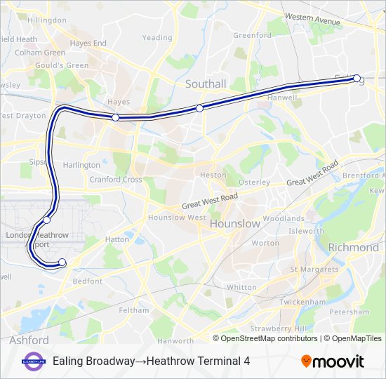 elizabeth Route: Schedules, Stops & Maps - Ealing Broadway‎→Heathrow ...