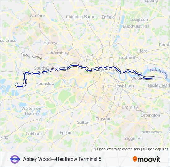 ELIZABETH Route: Schedules, Stops & Maps - Abbey Wood‎→Heathrow ...