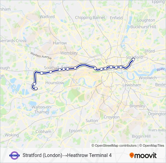 ELIZABETH Route: Schedules, Stops & Maps - Stratford (London)‎→Heathrow ...