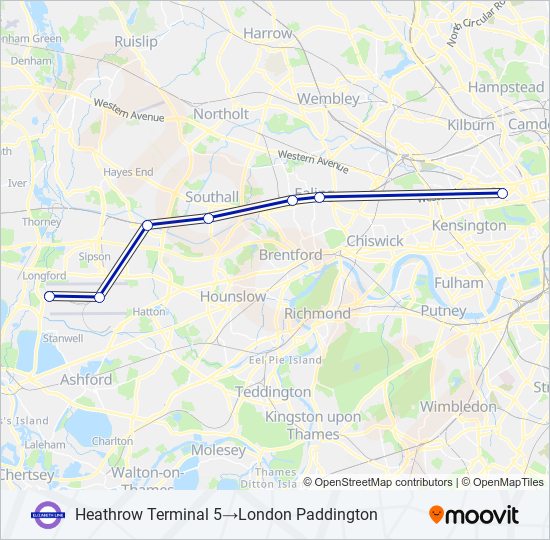 elizabeth Route: Schedules, Stops & Maps - Heathrow Terminal 5‎→London ...