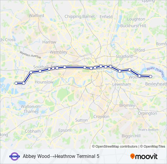 elizabeth Route: Schedules, Stops & Maps - Abbey Wood‎→Heathrow ...