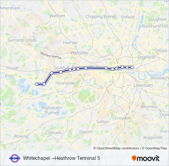 elizabeth Route: Schedules, Stops & Maps - Whitechapel‎→Heathrow ...