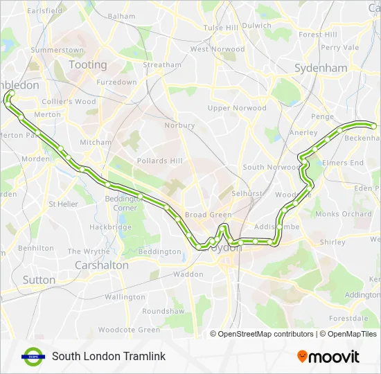 TRAM Route: Schedules, Stops & Maps - Beckenham Junction (Updated)