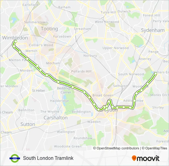 TRAM Route: Schedules, Stops & Maps - Elmers End (Updated)