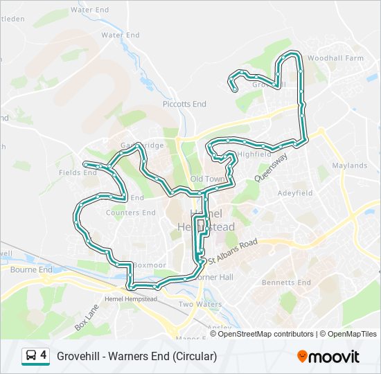 4 Route: Schedules, Stops & Maps - Hemel Hempstead (Updated)