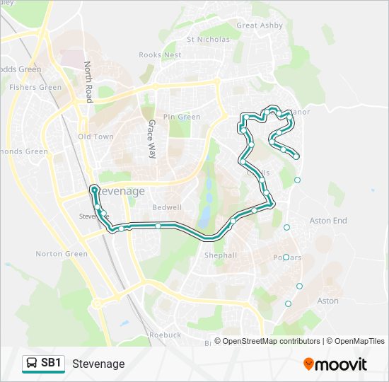 SB1 Route: Schedules, Stops & Maps - Stevenage (Updated)