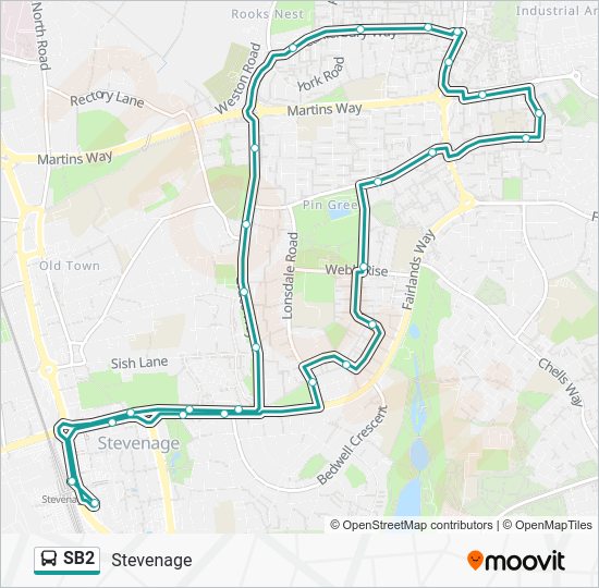 SB2 Route: Schedules, Stops & Maps - Stevenage (Updated)