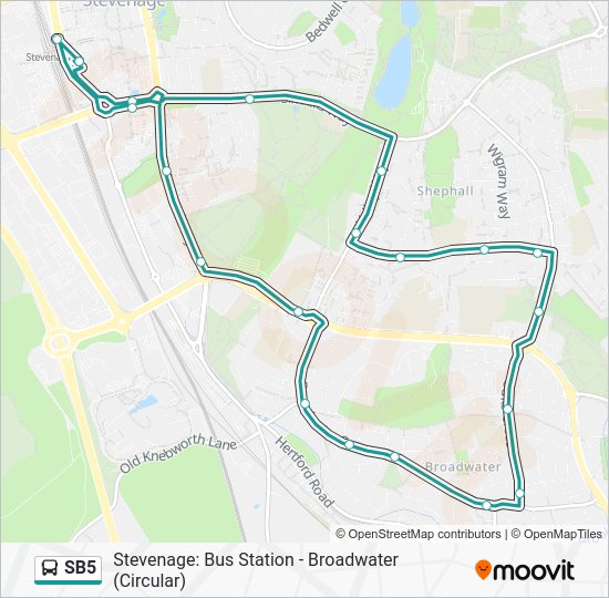 SB5 Route: Schedules, Stops & Maps - Stevenage (Updated)