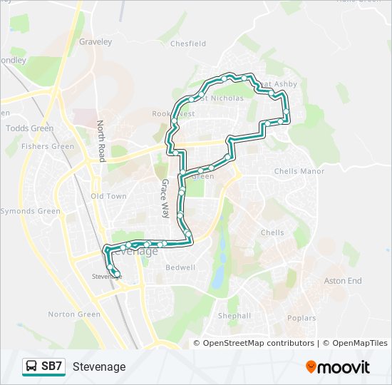 sb7 Route: Schedules, Stops & Maps - Stevenage (Updated)