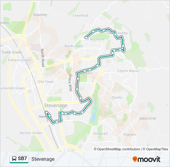 sb7 Route: Schedules, Stops & Maps - Stevenage (Updated)