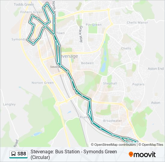 sb8 Route: Schedules, Stops & Maps - Stevenage (Updated)
