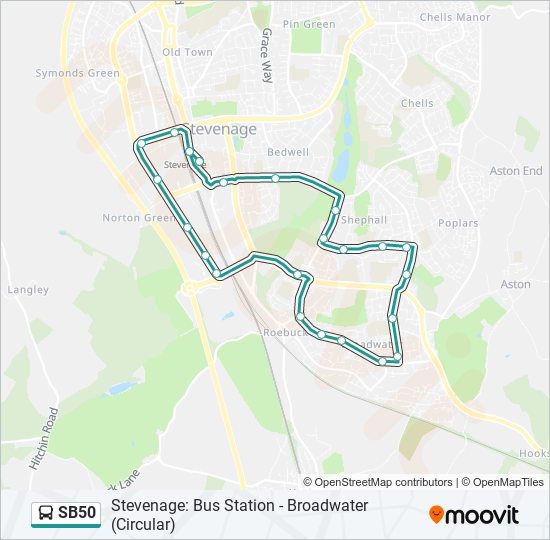 sb50 Route: Schedules, Stops & Maps - Stevenage (Updated)