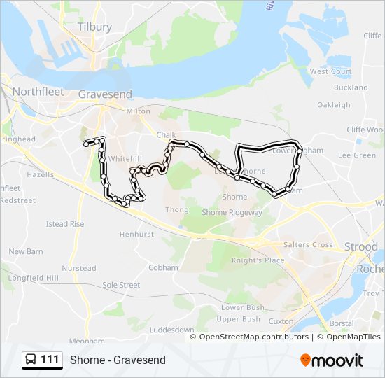 111 Route: Schedules, Stops & Maps - Northfleet (Updated)