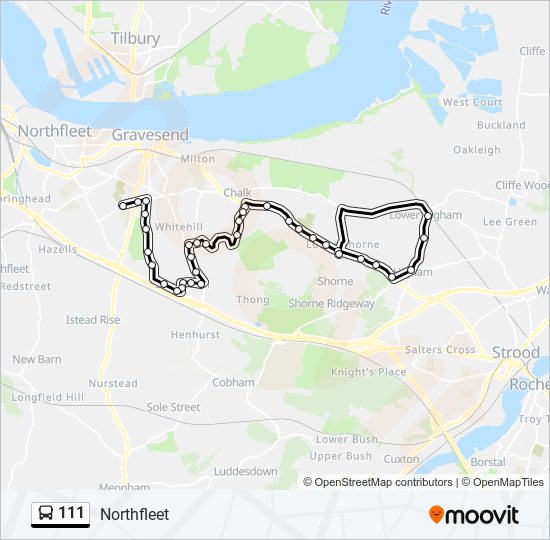 111 Route: Schedules, Stops & Maps - Northfleet (Updated)