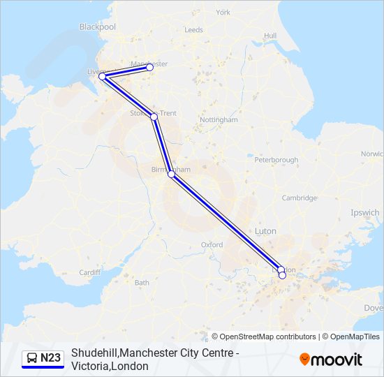 n23 Route: Schedules, Stops & Maps - Shudehill (Updated)