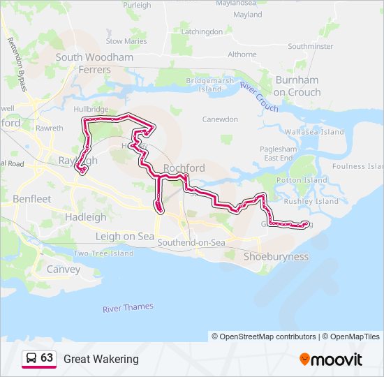 63 Route: Schedules, Stops & Maps - Great Wakering (Updated)