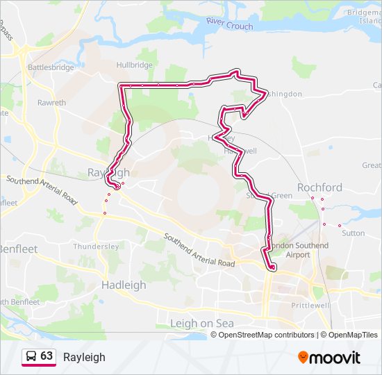 63 Route: Schedules, Stops & Maps - Rayleigh (Updated)