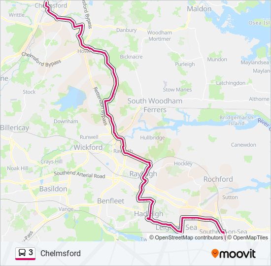 3 Route: Schedules, Stops & Maps - Chelmsford (Updated)