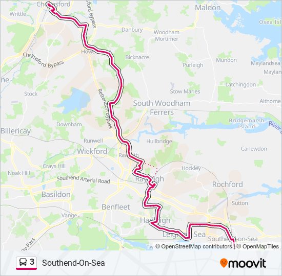 3 Route: Schedules, Stops & Maps - Southend-On-Sea (Updated)