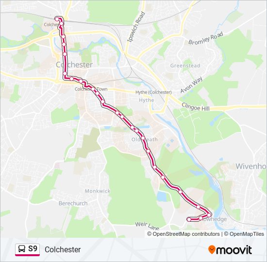 s9 Route: Schedules, Stops & Maps - Colchester (Updated)
