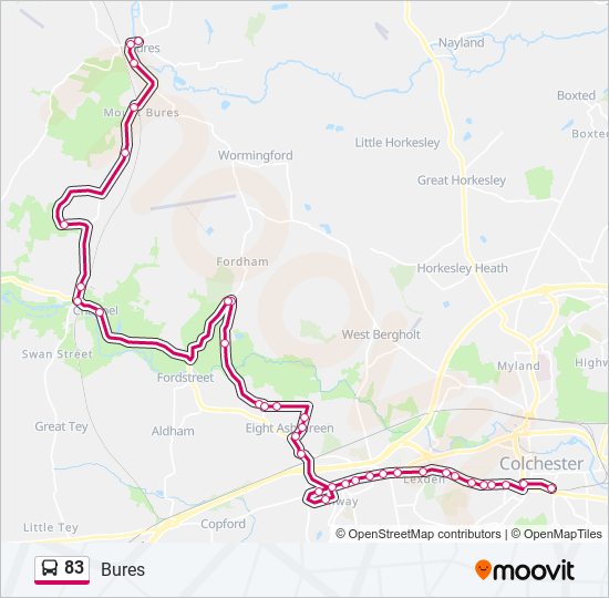 83 Route: Schedules, Stops & Maps - Bures (Updated)